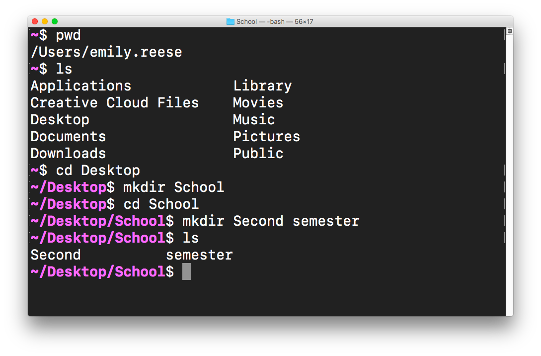 Create Your First Directory Learn The Command Line In Terminal 